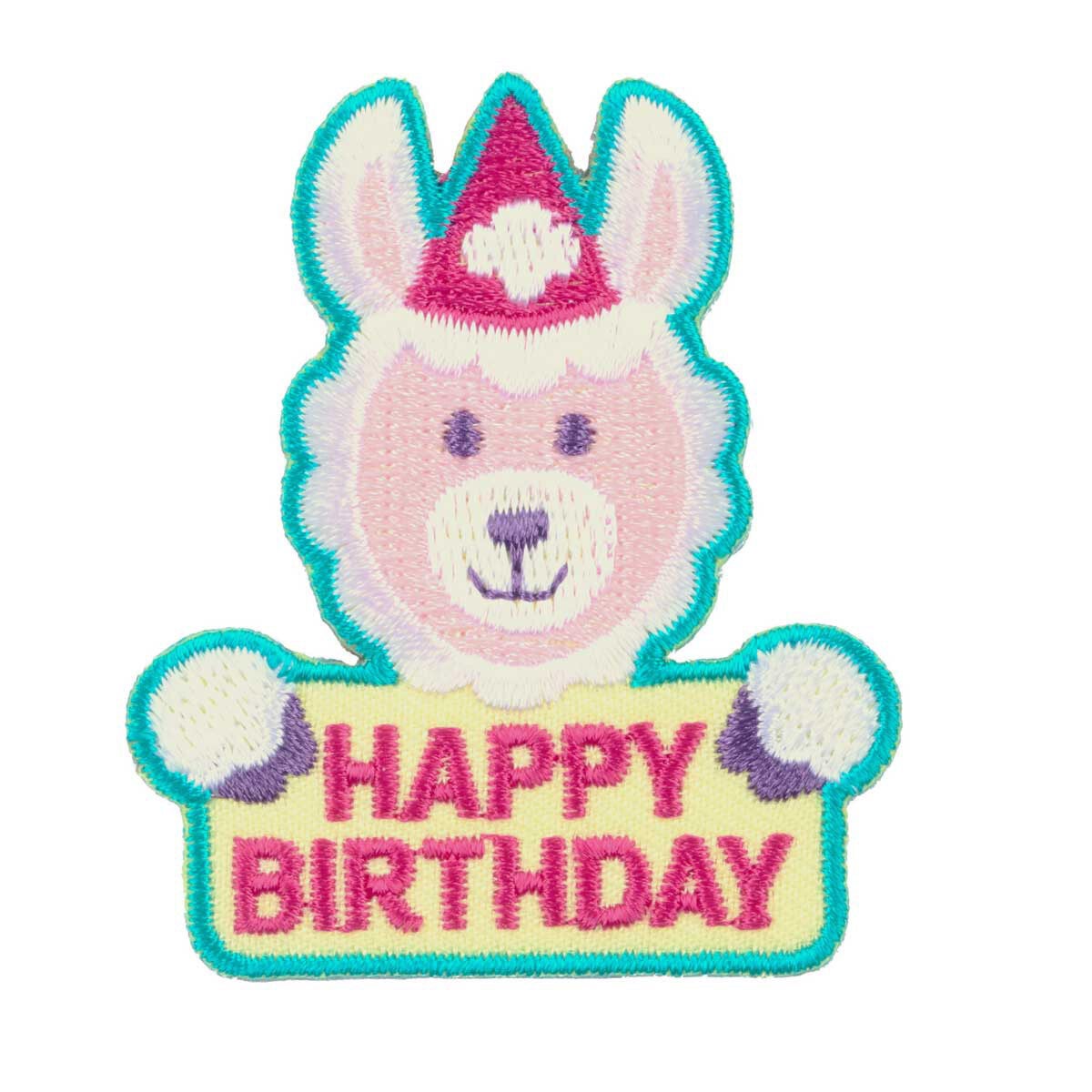 Happy Birthday Llama Iron-On Patch | GSCCC- Retail Shop